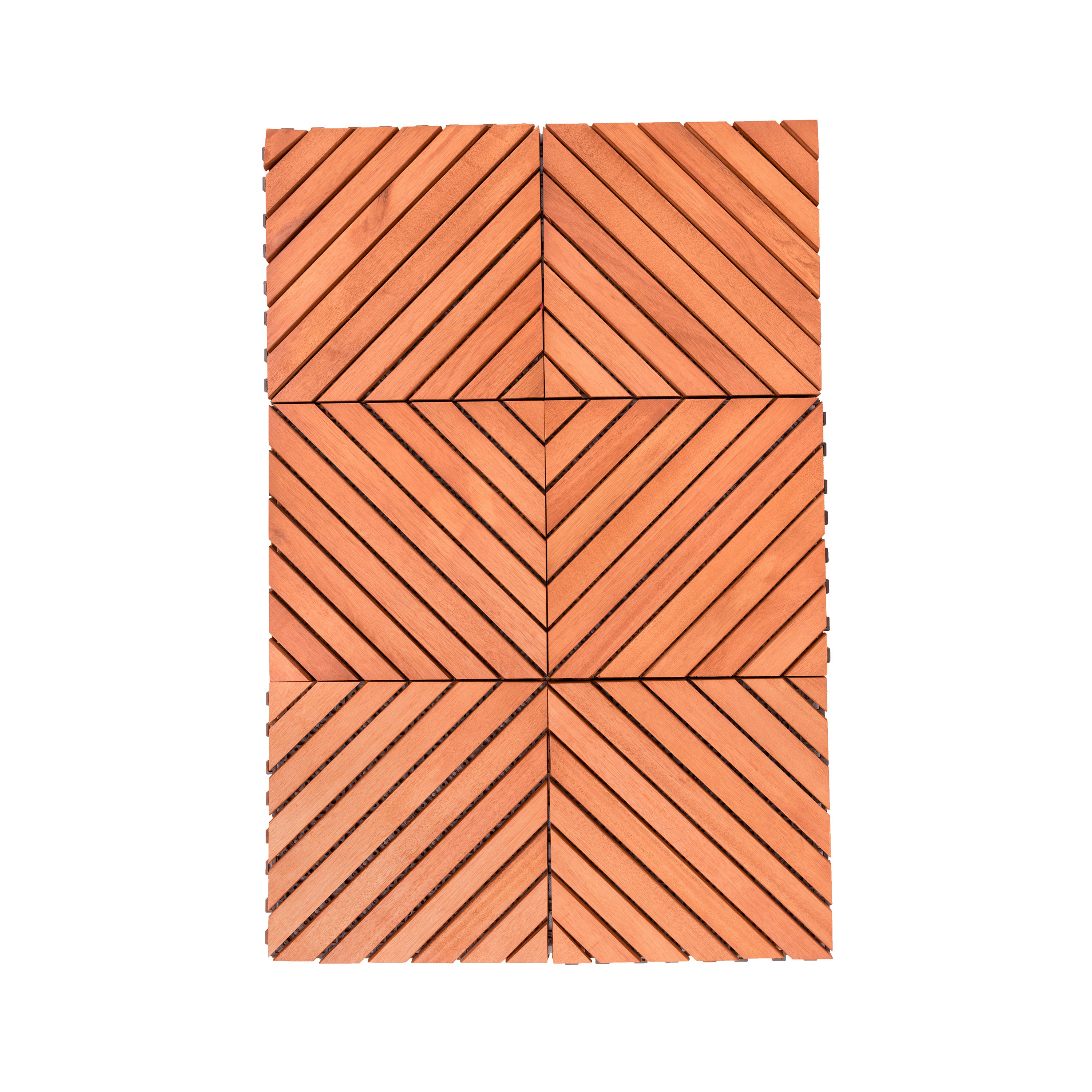 Dashiell 12-Diagonal Slat Eucalyptus Interlocking Deck Tile (Set of 10 ...