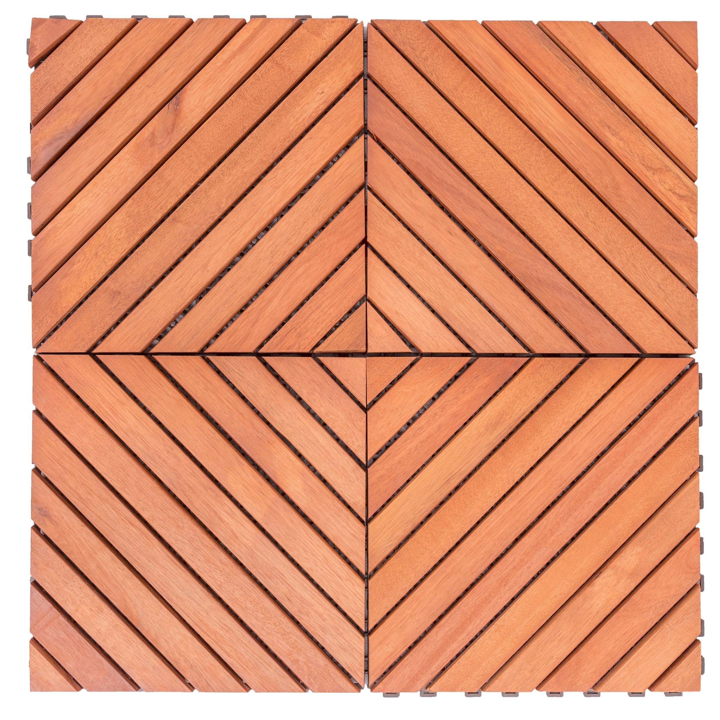Dashiell 12-Diagonal Slat Eucalyptus Interlocking Deck Tile (Set of 10 ...