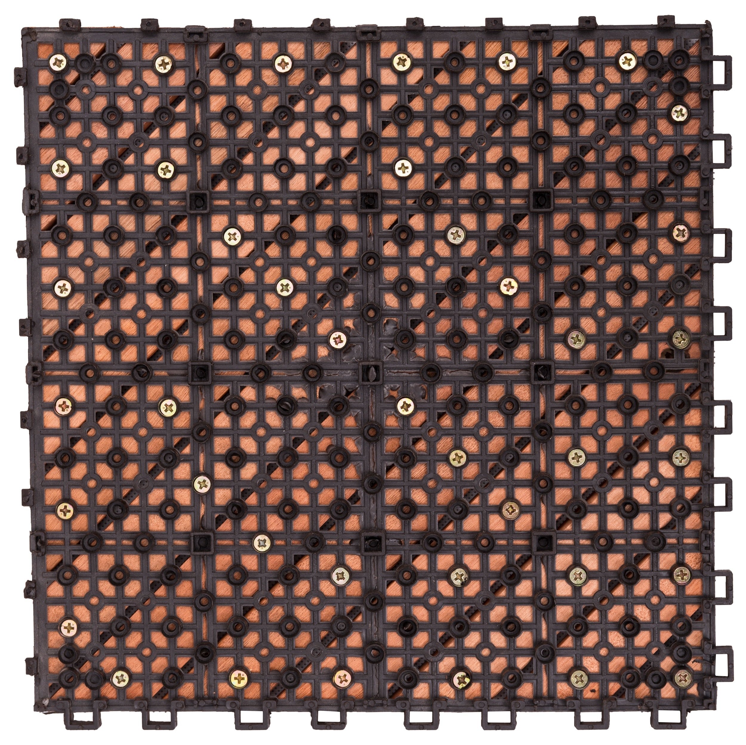 Dashiell 12-Diagonal Slat Eucalyptus Interlocking Deck Tile (Set of 10 ...